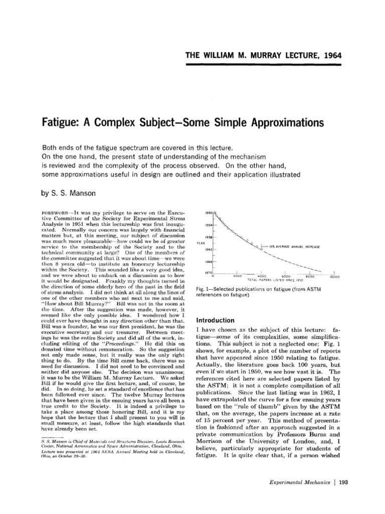 Manson 1965 | PDF | Fracture | Fatigue (Material)