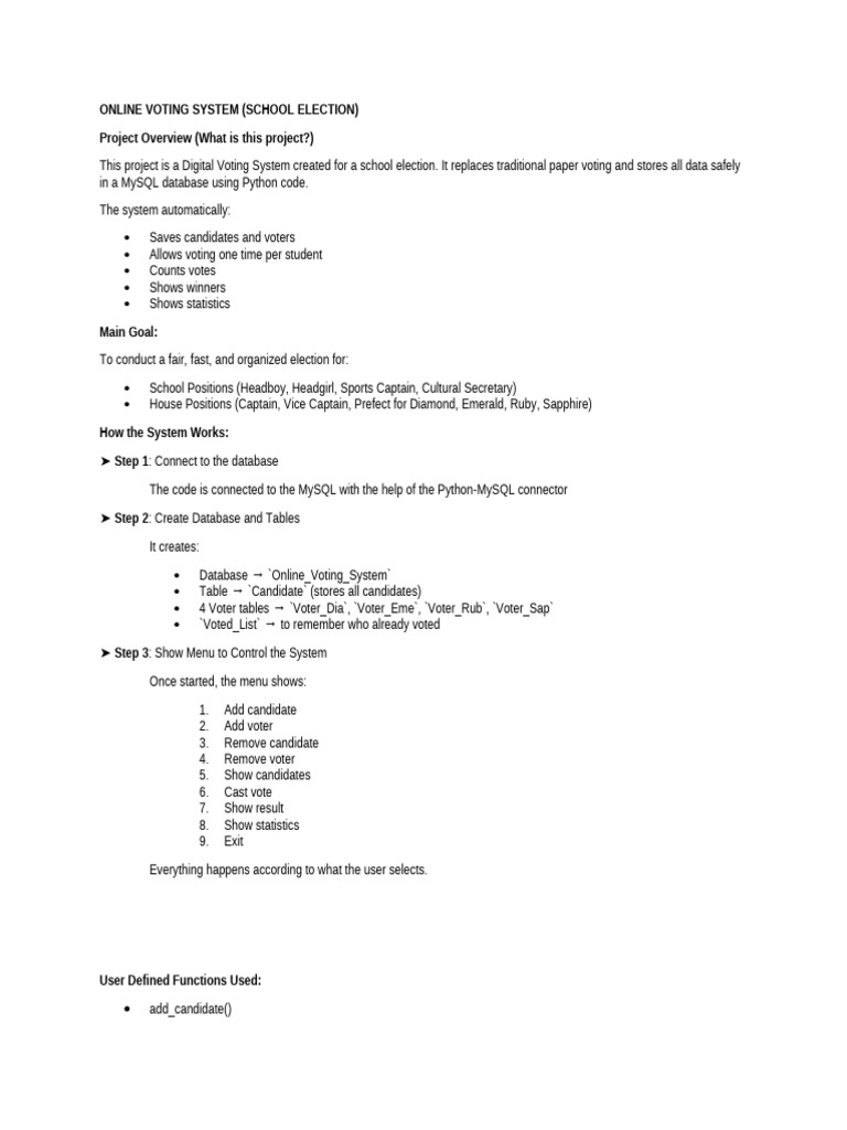 Class 12 Computer Science Python Project Online Voting System ...
