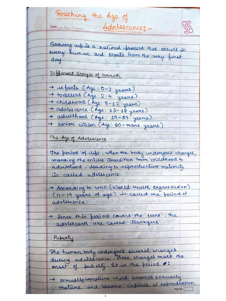 Reaching Age Of Adolescence Pdf