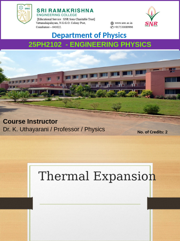 Thermal Physics PPT | PDF | Thermal Expansion | Physics