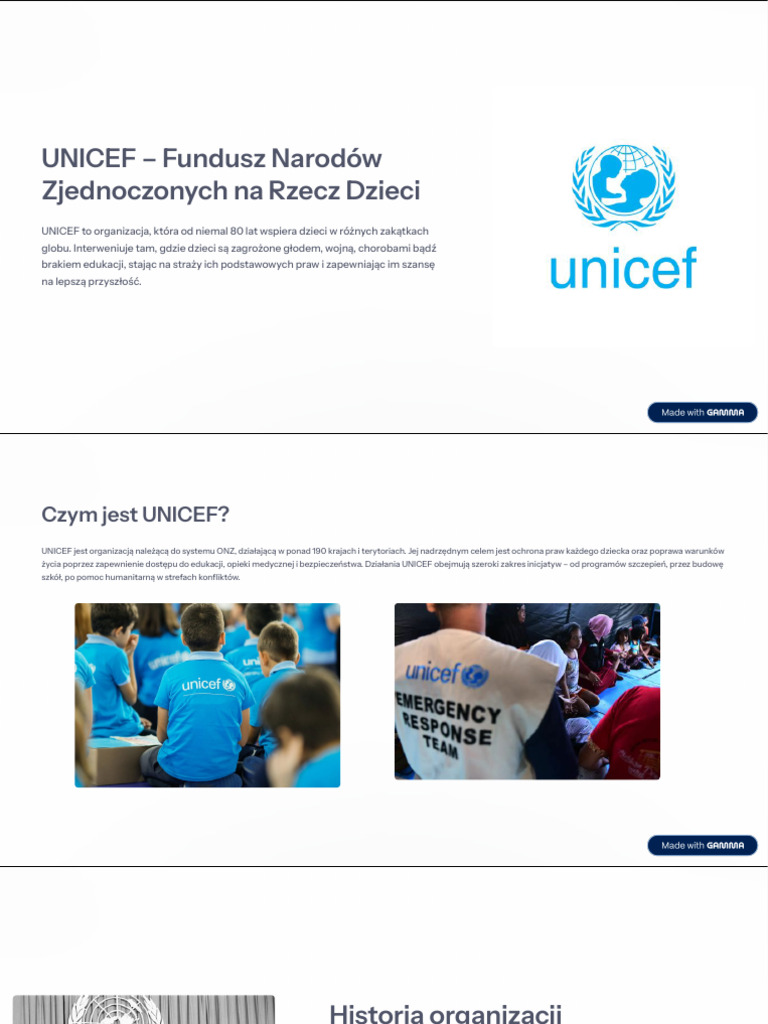 UNICEF Fundusz Narodow Zjednoczonych Na Rzecz Dzieci | PDF