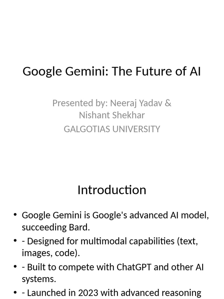 Google Gemini: Next-Gen AI Model | PDF