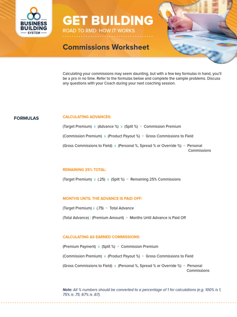 Commissions Worksheet 7-1-20 | PDF