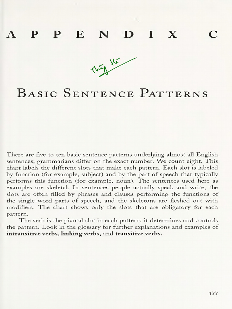 Basic Sentence Patterns | PDF