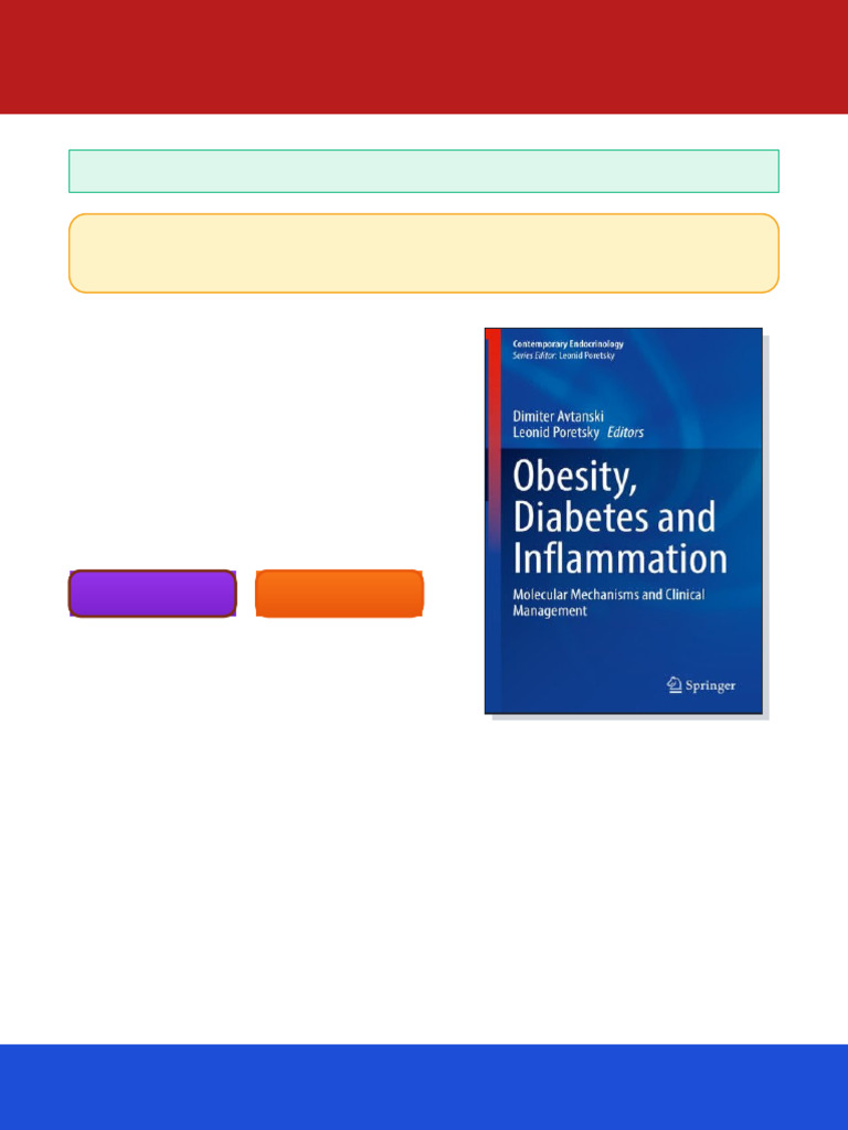 Obesity Diabetes and Inflammation Molecular Mechanisms and Clinical ...