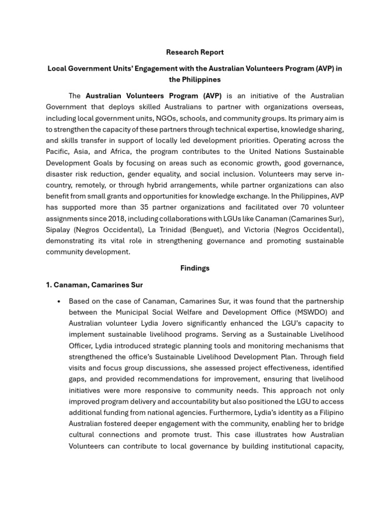 Research On Australian Volunteer Program | PDF | Disaster Risk ...