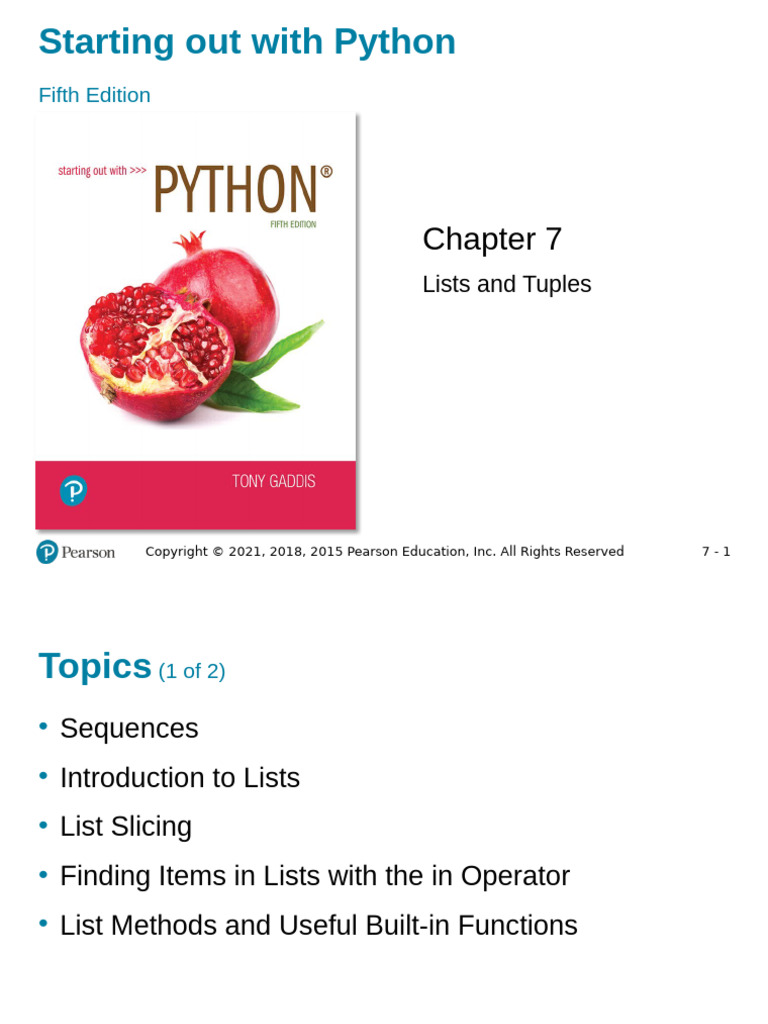 07 Gaddis Python Lecture Ppt Ch07 | PDF | Computer Programming | Computer Science