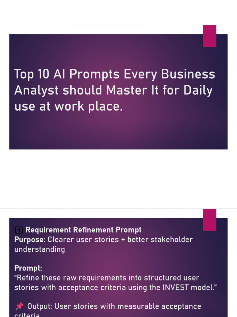 Requirement Refinement and Analysis Prompts | PDF | Risk | Analytics