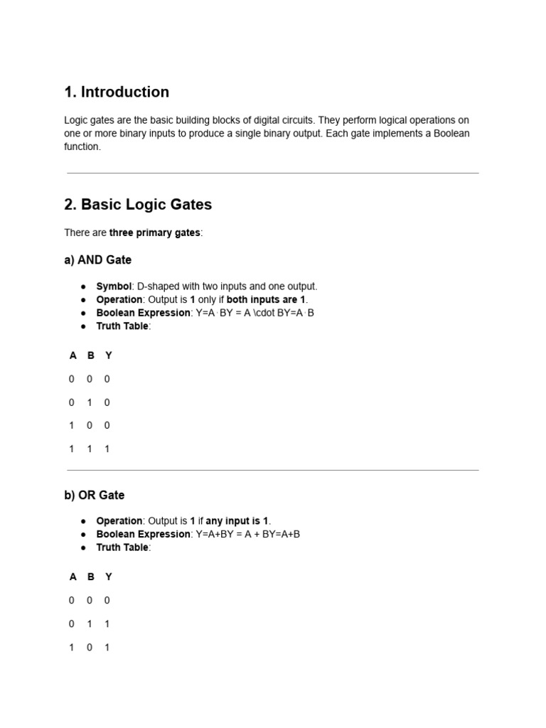 Understanding Logic Gates and Functions | PDF