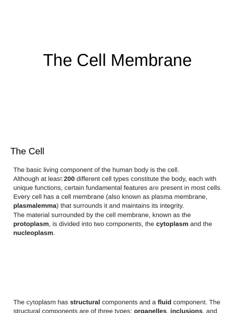 The Cell Membrane | PDF | Cell Membrane | Cell (Biology)