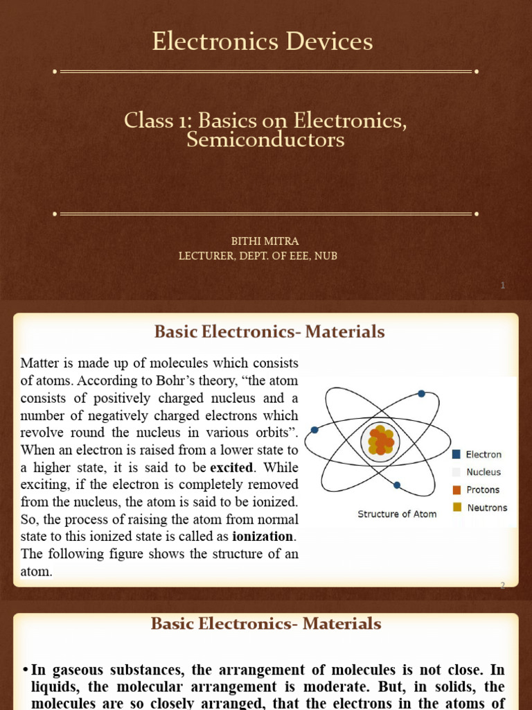 Basics of Electronics and Semiconductors | PDF | Semiconductors ...
