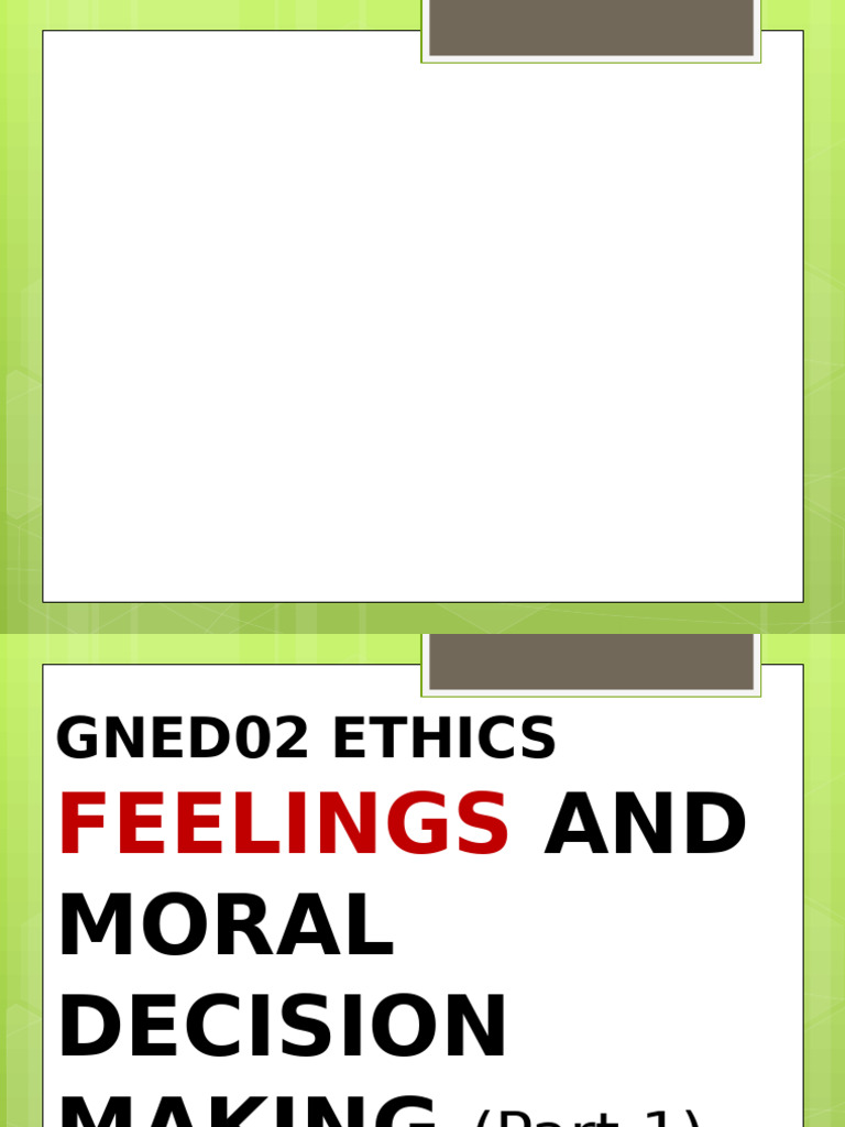 Role of Feelings in Moral Decisions | PDF | Morality | Psychological ...