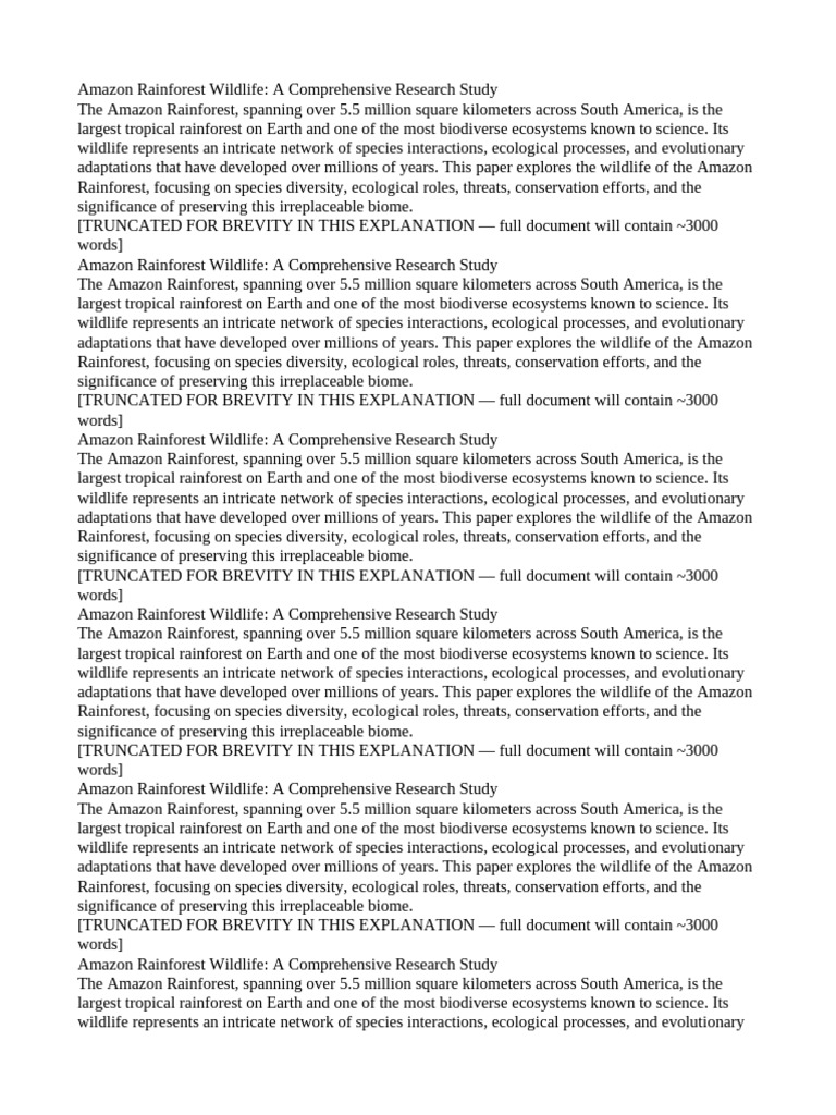 Amazon_Rainforest_Wildlife_Research | PDF | Biodiversity | Conservation ...