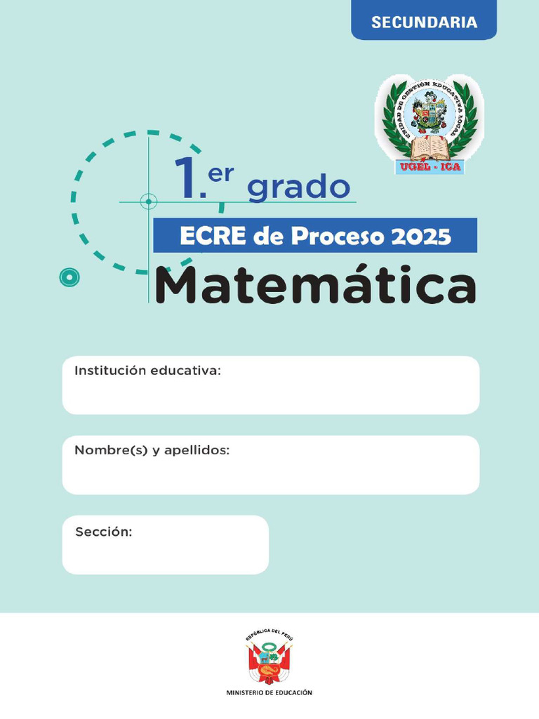 ECRE Proceso 2025 - MatemÃ¡tica 1Â° Grado | PDF