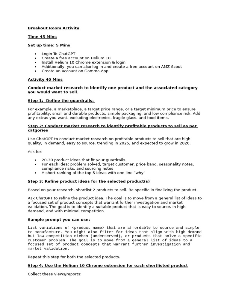 Breakout Room Activity-Product Research | PDF | Brand