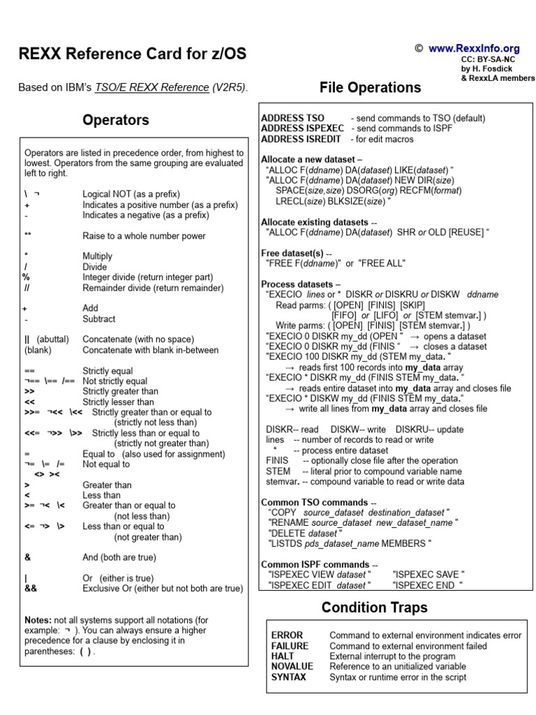 REXX Operators and Commands for z/OS | PDF | String (Computer Science ...