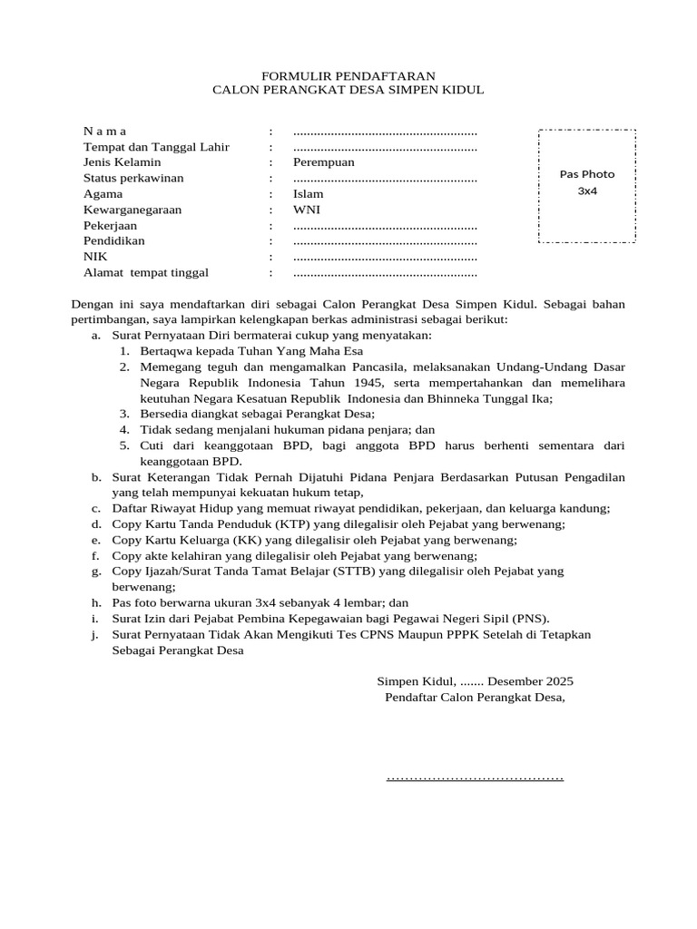 2. Formulir Pendaftaran | PDF