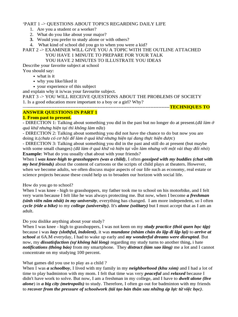 Daily Life Discussion Techniques Guide | PDF