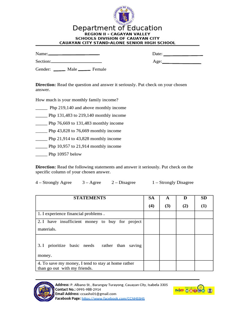 Final - Questionnaire | PDF