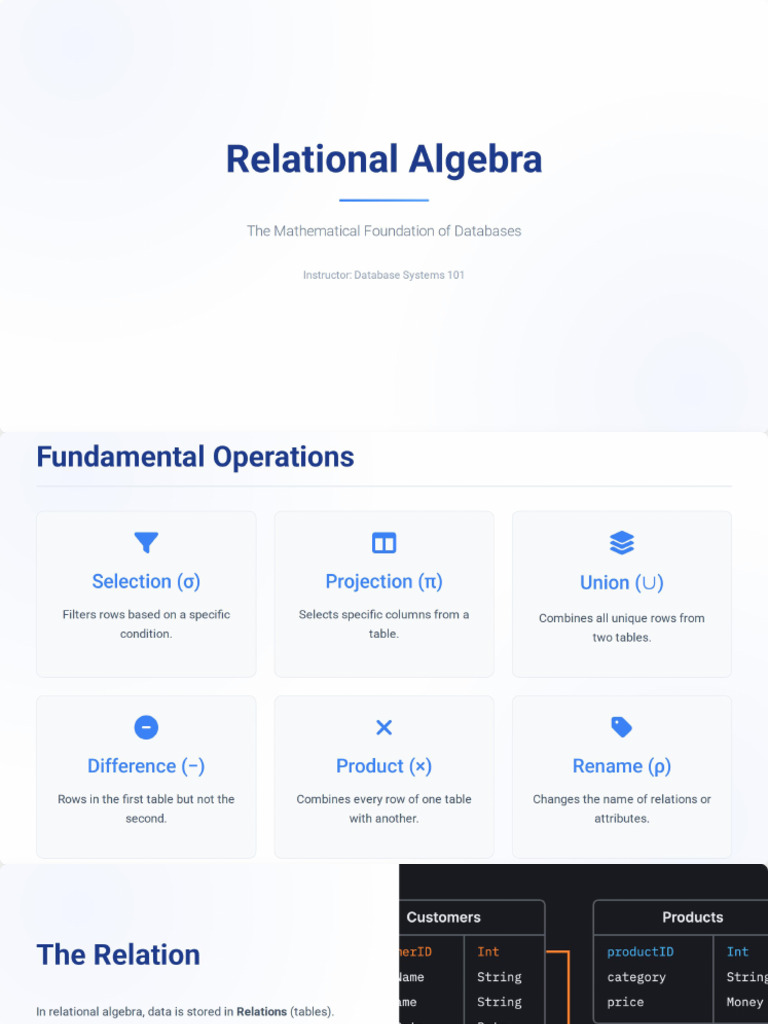 Introduction to Relational Algebra | PDF