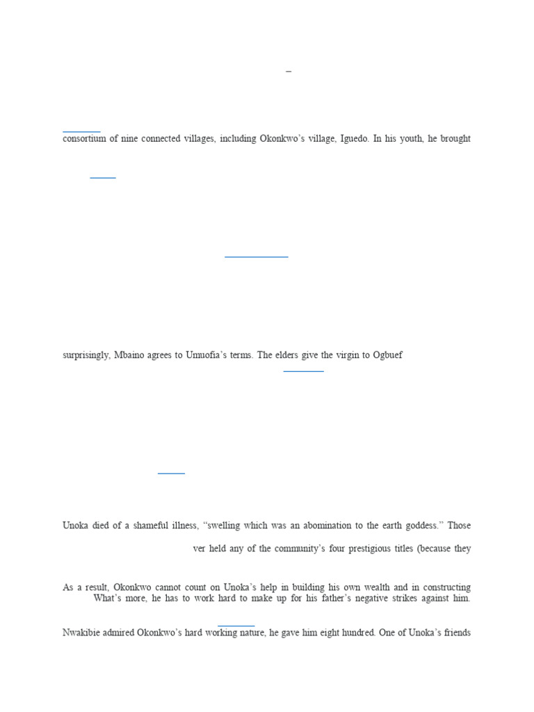 Things Fall Apart Chapters 1 - 3 | PDF | Masculinity