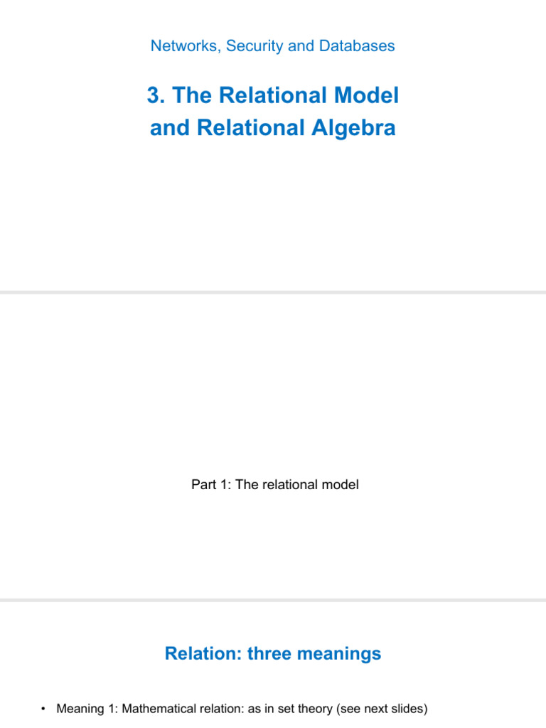 3-Relational Model and Algebra-B | PDF | Relational Model | Databases
