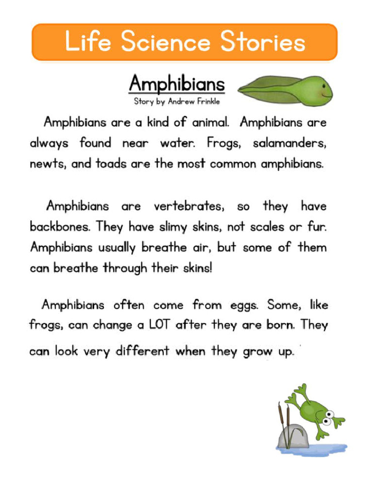 Reading Comprehension - Amphibians | PDF