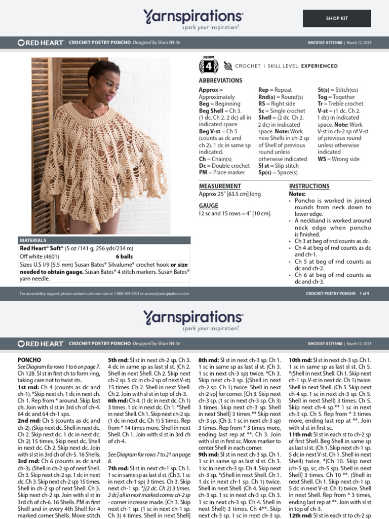 Crochet Poetry Poncho | PDF | Crochet