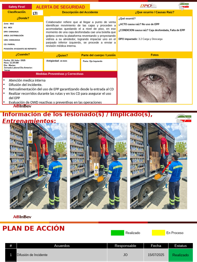 Safety Alert 3524152960 - LTI - DC Parral - 15 Julio | PDF