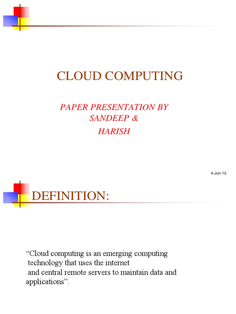 Cloud Computing Paper Presentation | PDF | Software As A Service ...