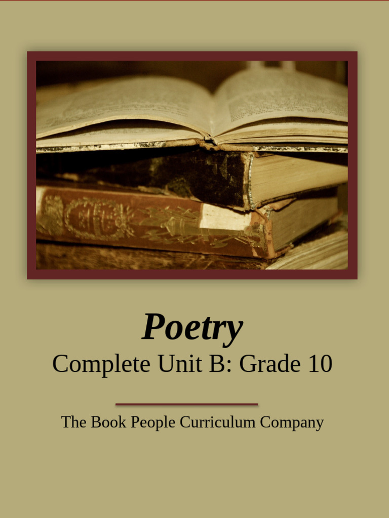 PoetryCompleteUnitBGrade10 1 | PDF | Poetry | Rhyme