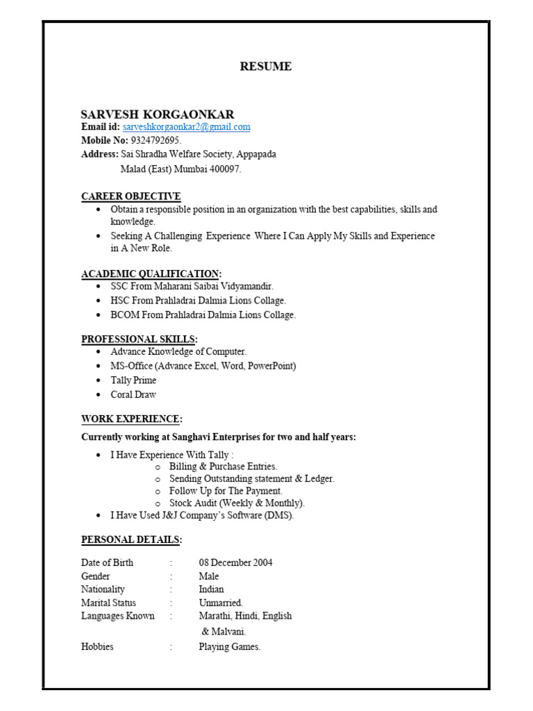 Sarvesh Resume (1) | PDF