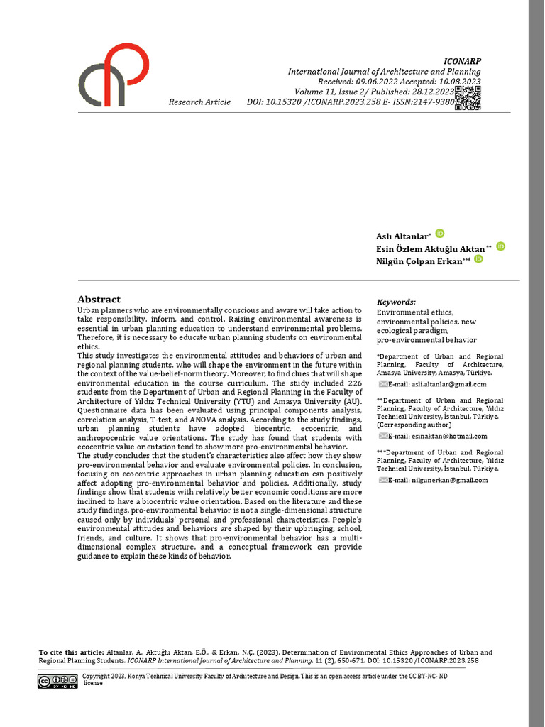 International Journal of Architecture and Planning | PDF | Urban Planning