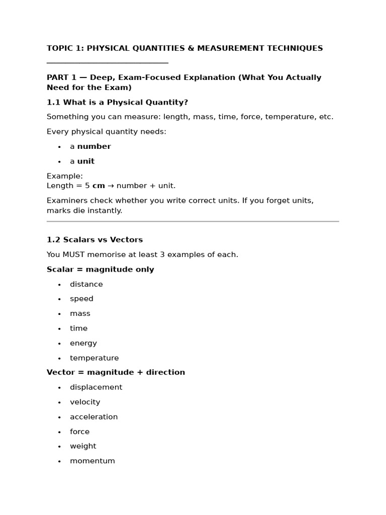 Physical Quantities & Measurements Tecniques Full Chapter | PDF ...