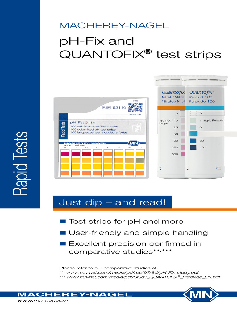 pH-Fix and QUANTOFIX® Test Strips | PDF | Magnesium | Accuracy And ...