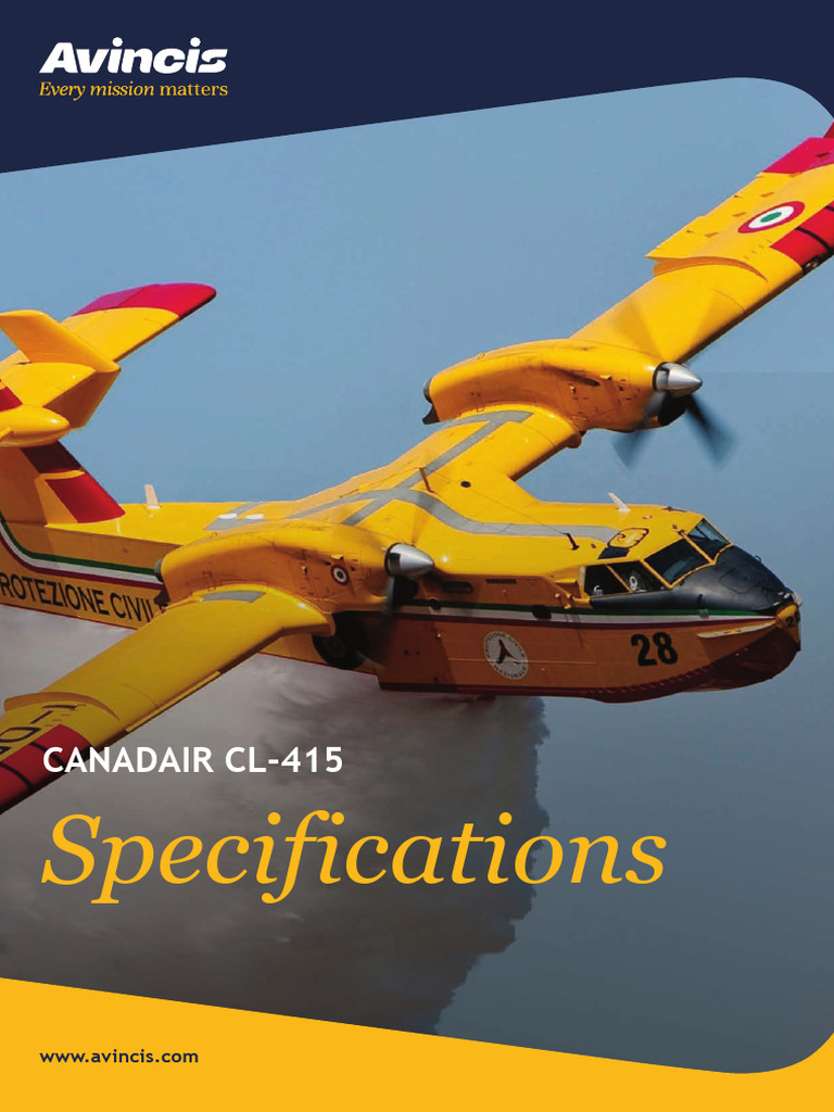 Avincis Canadair CL-415 Specifications | PDF | Aviation | Aircraft