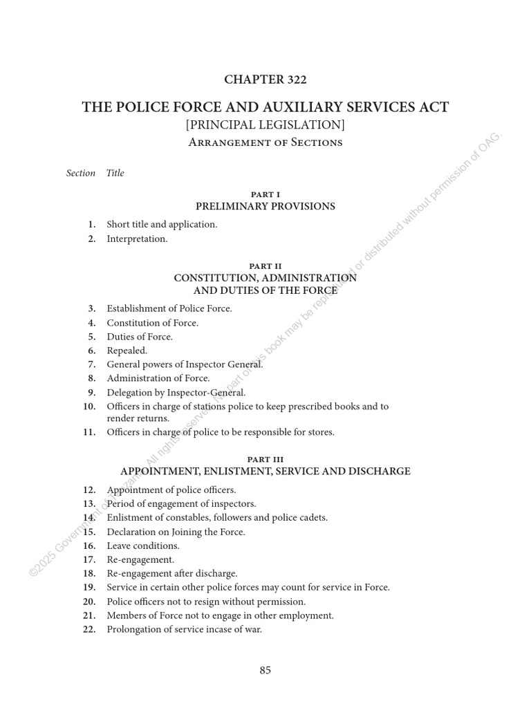 Cap. 322 Police Force and Auxiliary Services Act, R.E 2023 | PDF ...