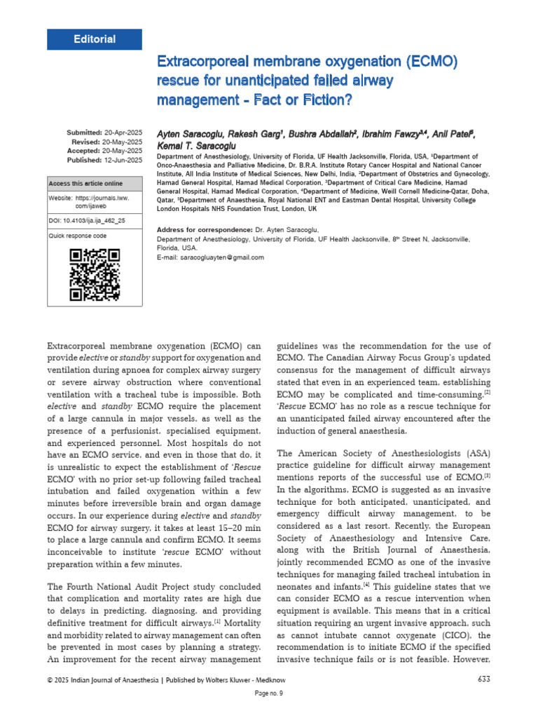 Extracorporeal Membrane Oxygenation Ecmo Rescue.1 | PDF ...