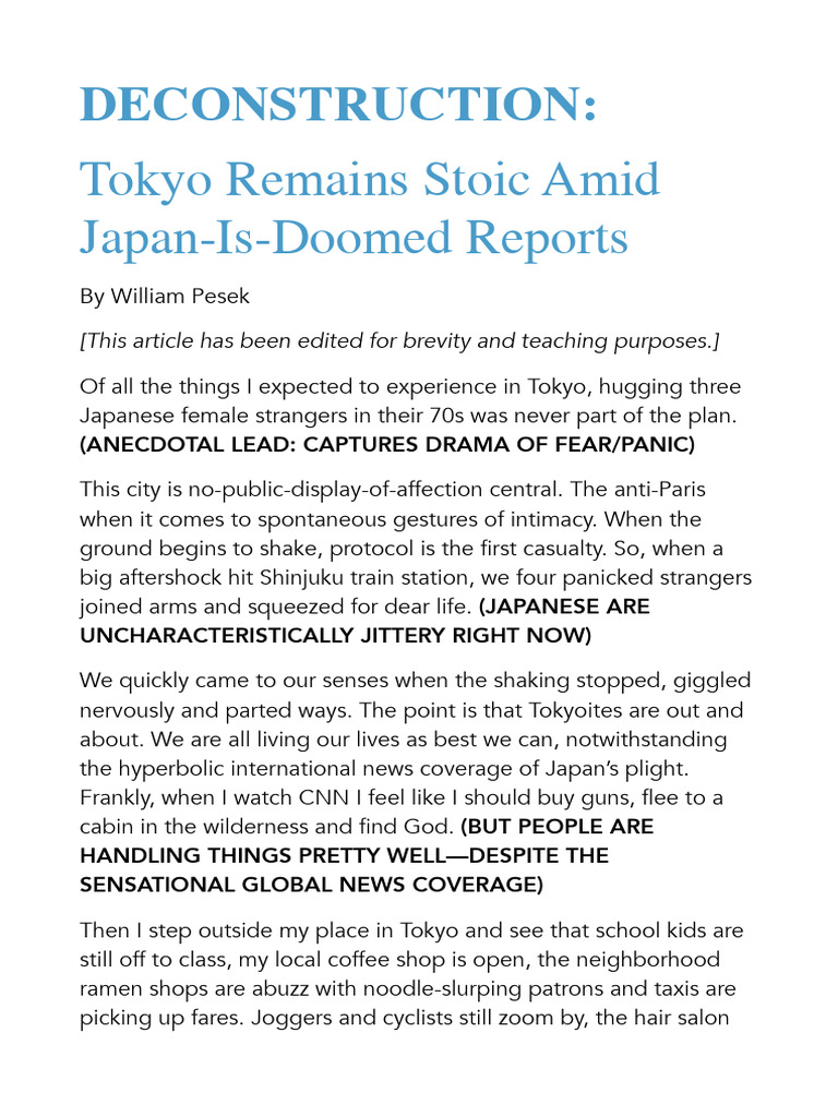 Tokyo's Resilience Amid Crisis | PDF