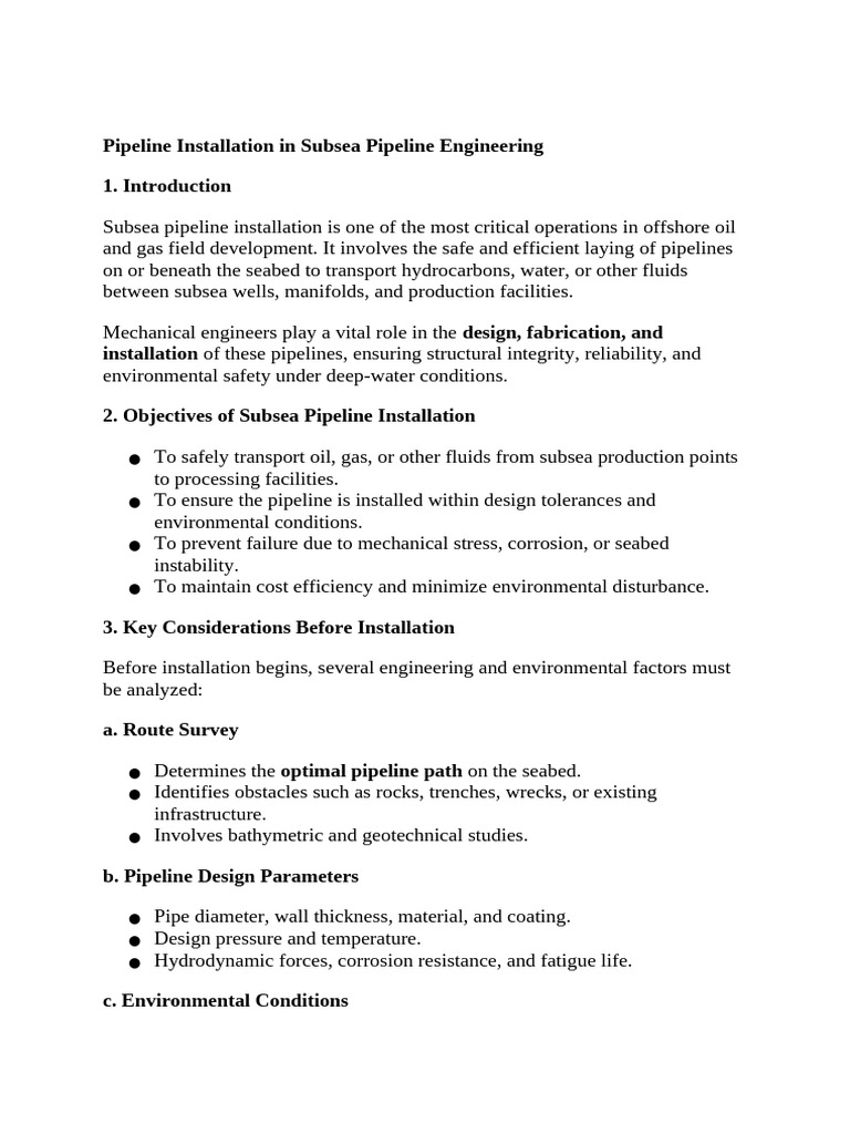 Subsea Pipeline Installation Techniques | PDF | Pipe (Fluid Conveyance ...