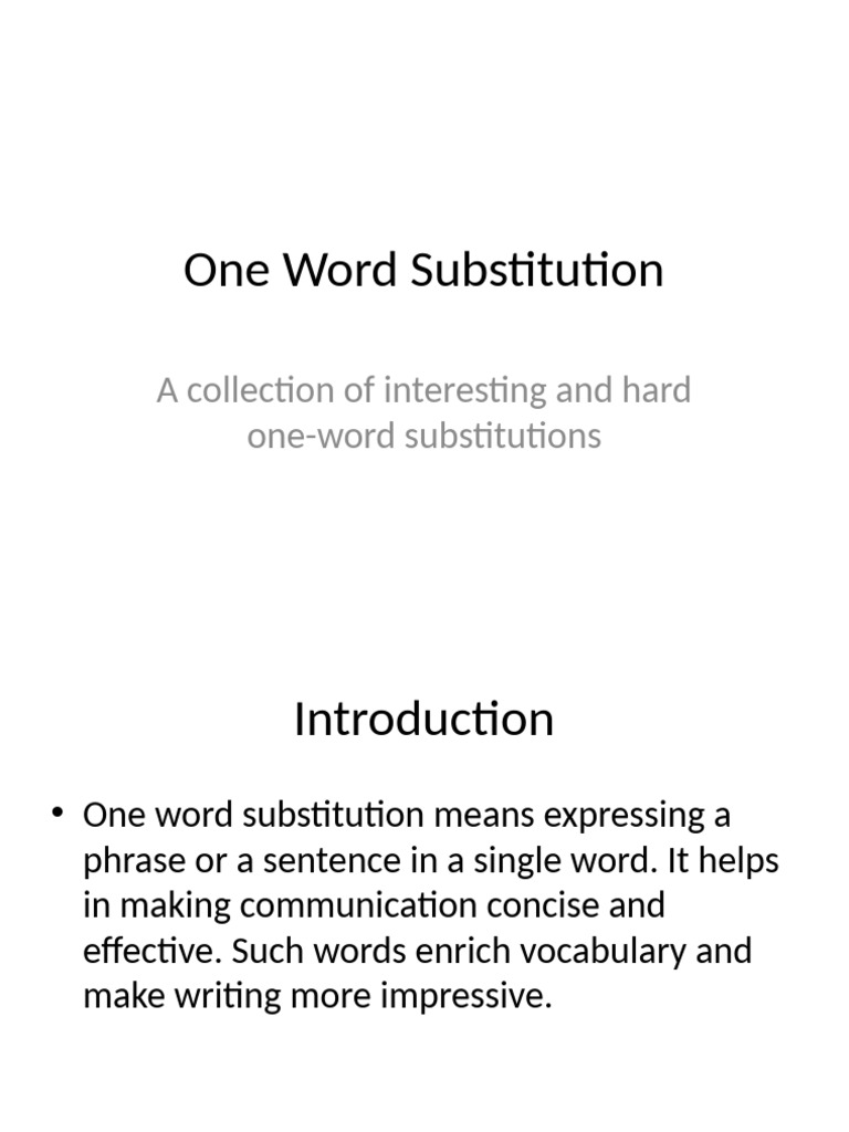 One-Word Substitutions Explained | PDF