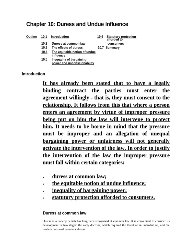 CONTRACT-DURESS-LARGE TEXT | PDF | Common Law | Private Law