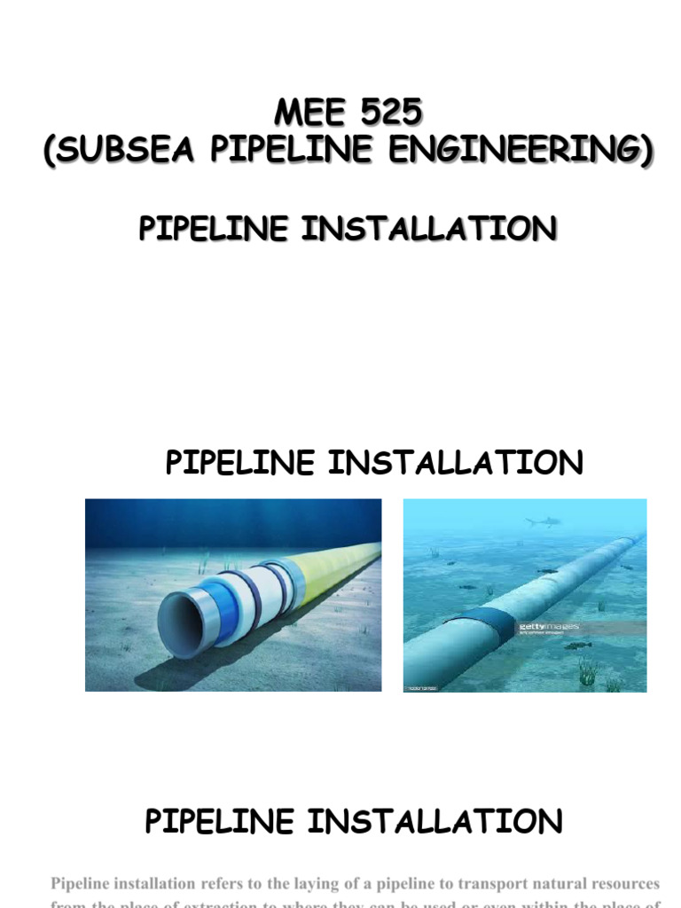 Subsea Pipeline Installation Techniques | PDF | Viscosity | Flow ...