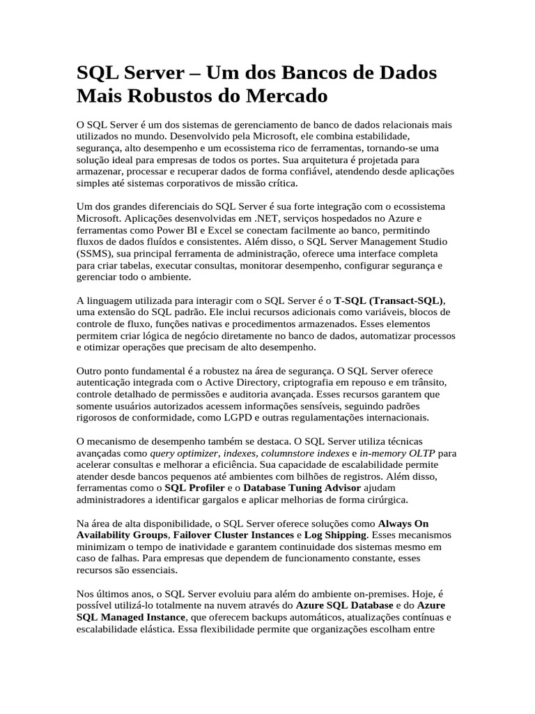 sql server | PDF | Microsoft SQL Server | SQL