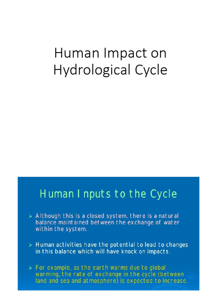 Human Modification of Hydrological Cycle | PDF