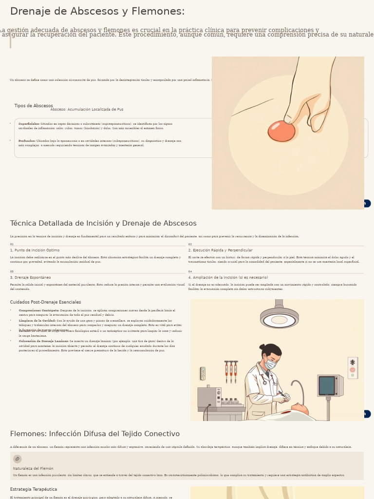 Drenaje de Abscesos y Flemones Un Enfoque Clinico | PDF | Terapia | Herida