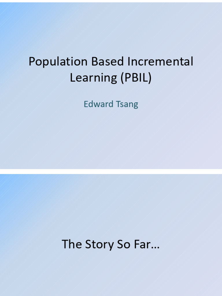 Understanding Population-Based Incremental Learning | PDF | Interval ...