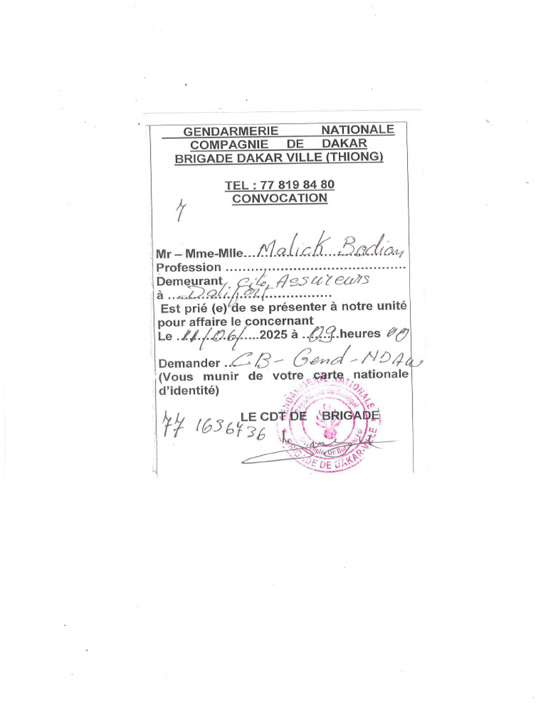 Plainte Malick Bodian | PDF