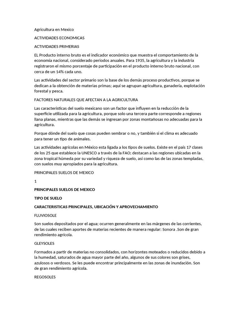 Agricultura en Mexico | PDF | México | Agricultura