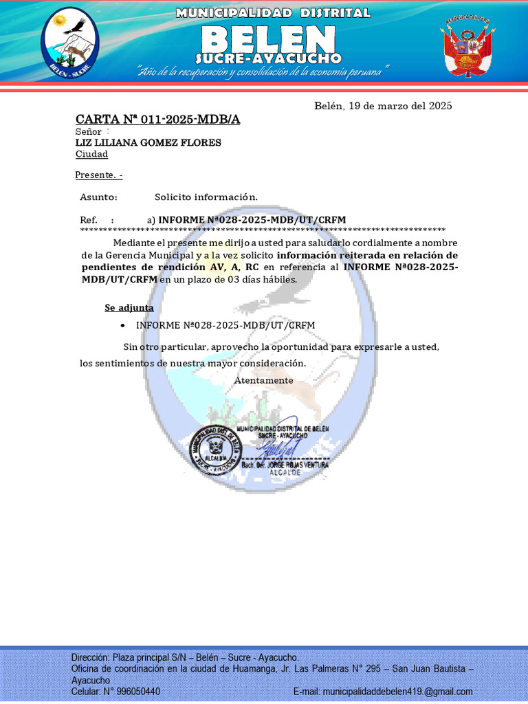 Carta 11 Sra Liz Liliana | PDF
